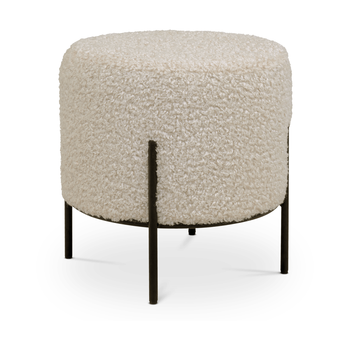 Rosemarie teddy poef beige - Ø35,5 cm | Gewoonstijl