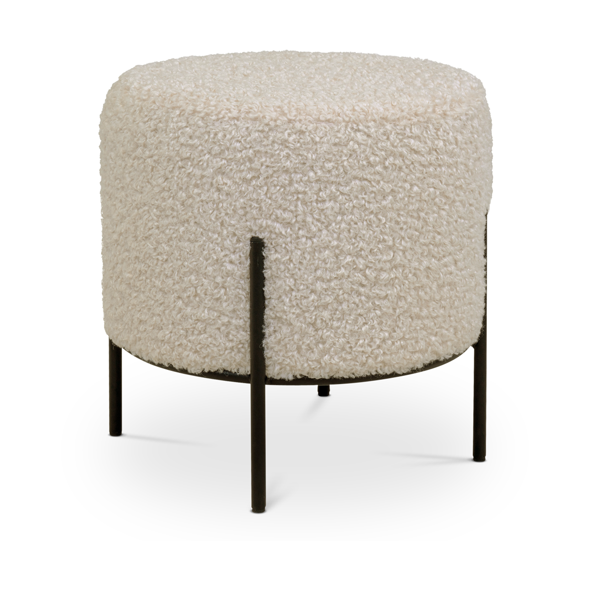 Rosemarie teddy poef beige - Ø35,5 cm | Gewoonstijl