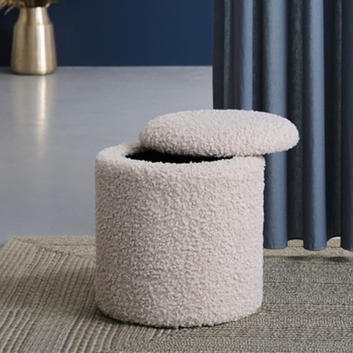 Sem teddy poef gebroken wit | Gewoonstijl