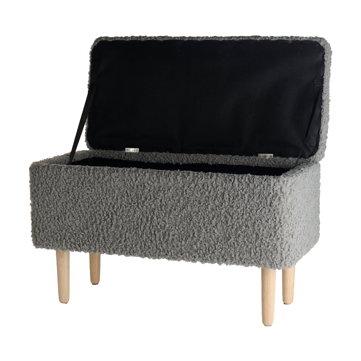 Sem teddy bankje met opbergruimte - grijs | Gewoonstijl