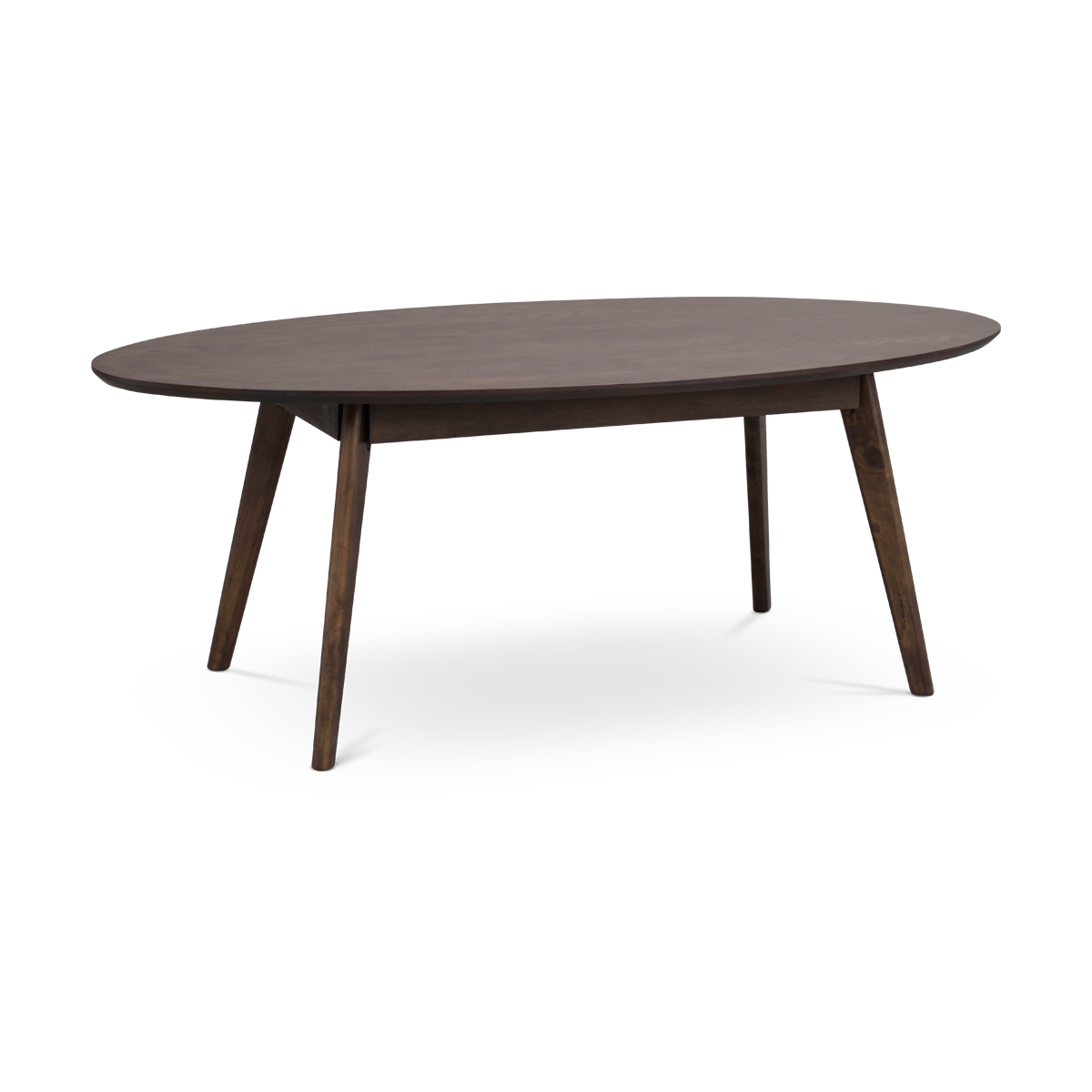 Yumi ovale houten salontafel donker hout - 130 x 65 cm | Gewoonstijl