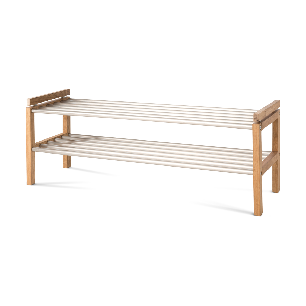Confetti metalen schoenenrek naturel eiken - 100 x 30 cm | Gewoonstijl