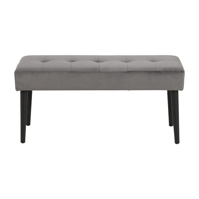 Danique velvet bankje donkergrijs - 95 x 38 cm | Gewoonstijl