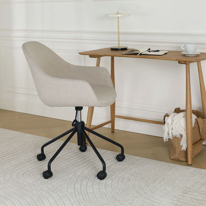 Nout-Mae bureaustoel beige - zwart | Gewoonstijl