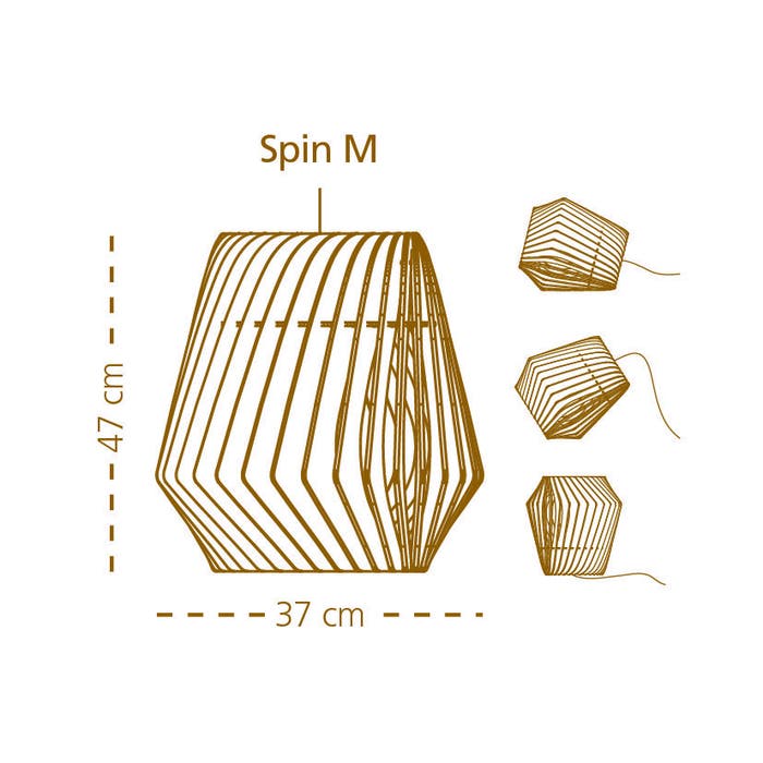 Spin M houten hanglamp medium - met koordset wit - Ø 37 cm | Gewoonstijl